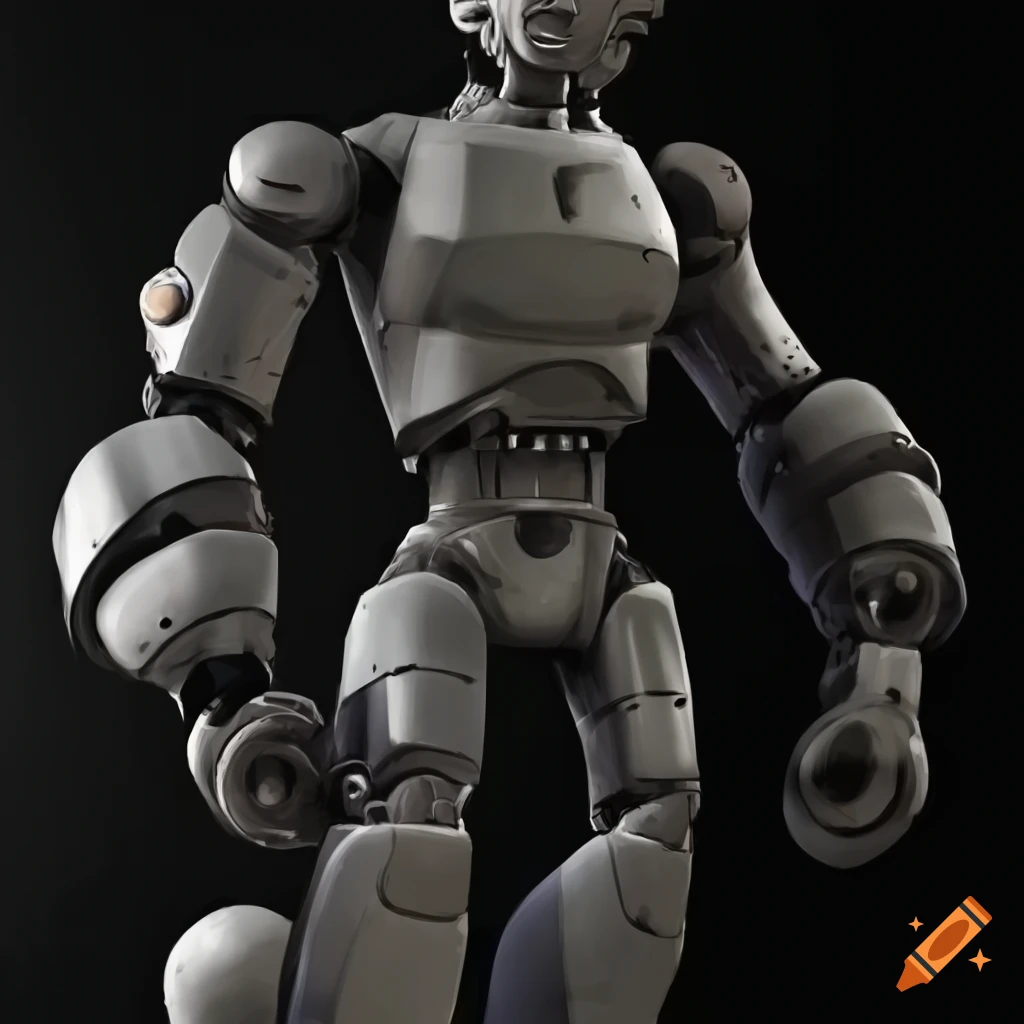 A strict, stern, stoic, stone robot named, "m0535" on Craiyon