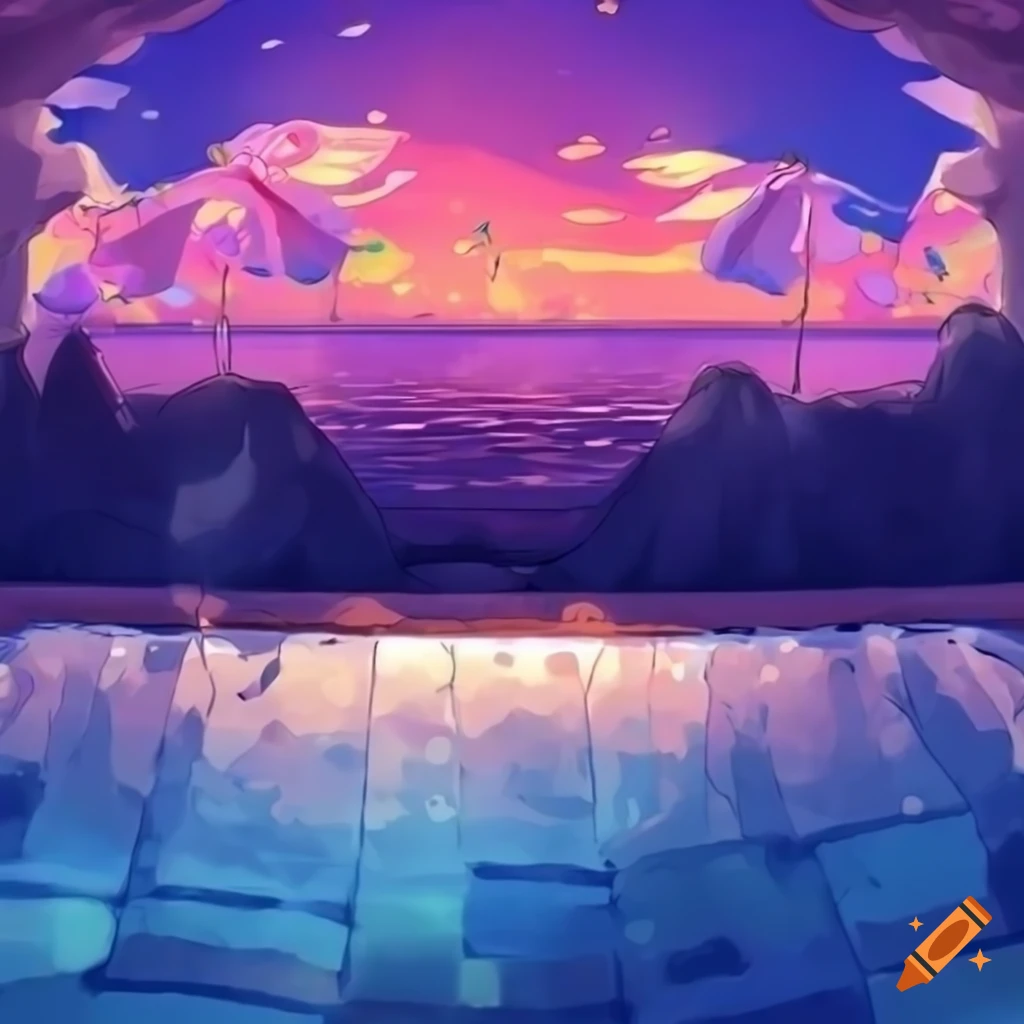 Pool background anime artstyle on Craiyon