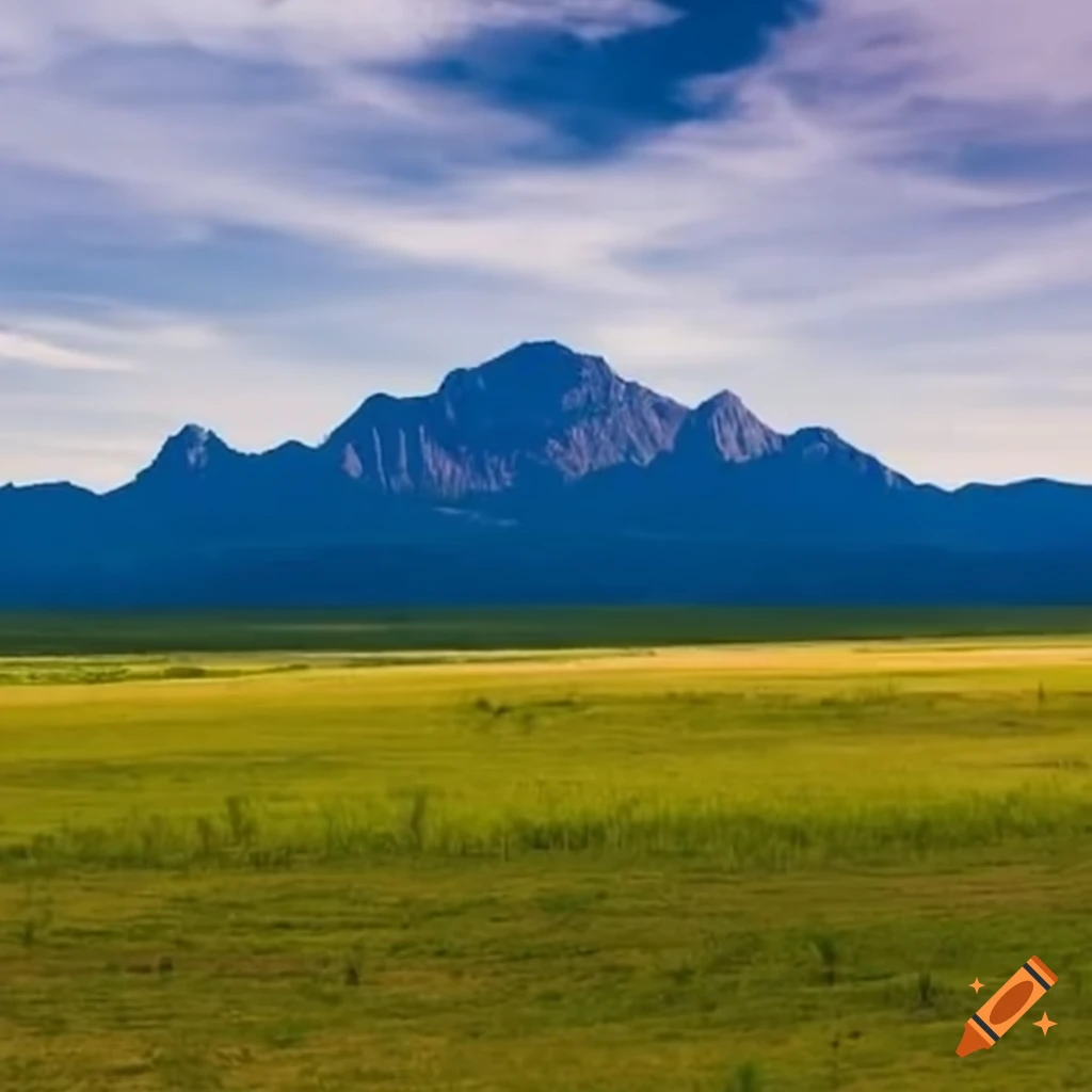 Arid grassland with low mountains on Craiyon