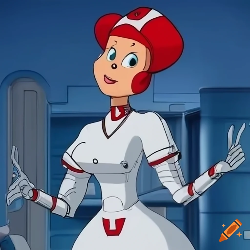 Futuristic robot nurse, disney style