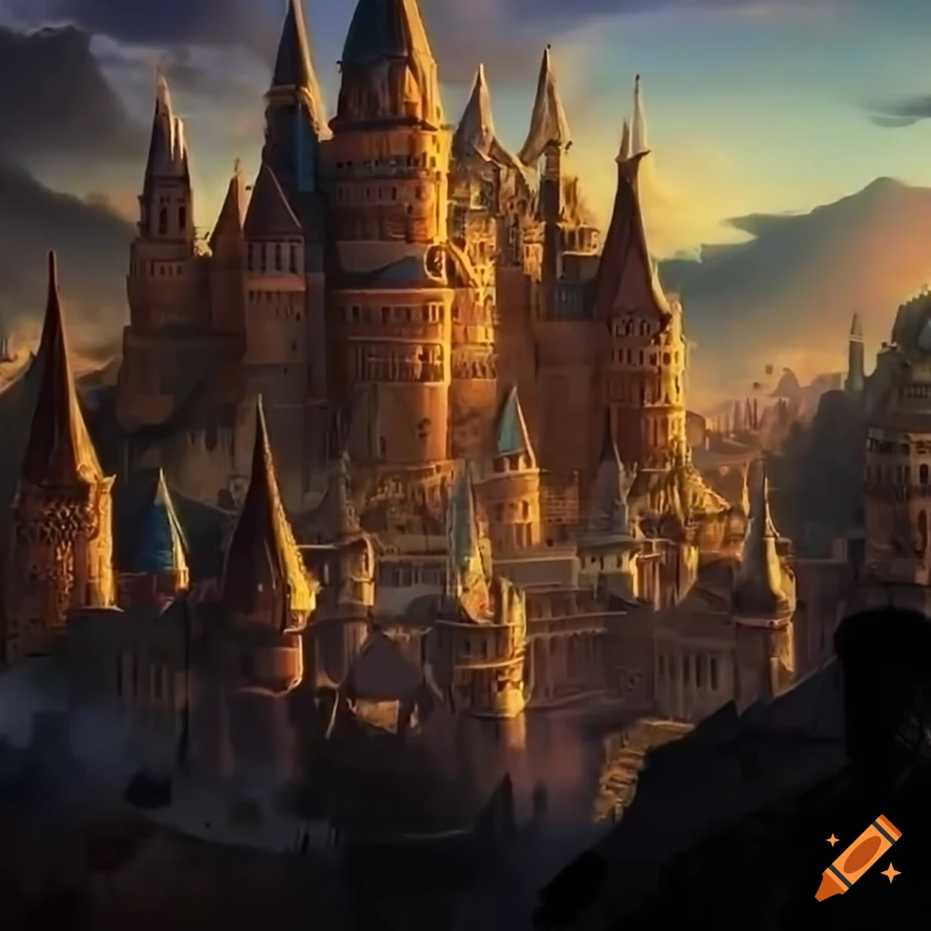 Magical castle city, high fantasy, 4k detail