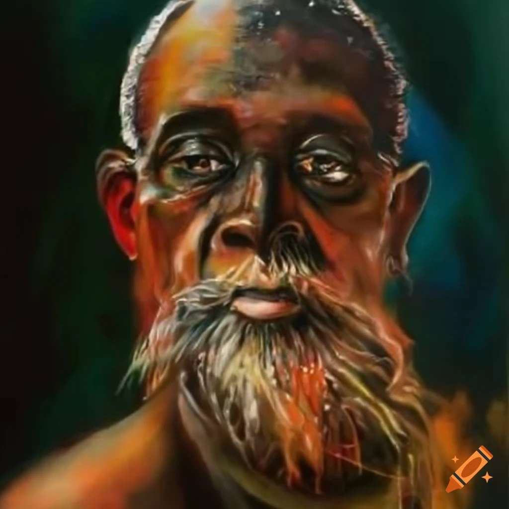 Caribbean person sadden, art painting on Craiyon