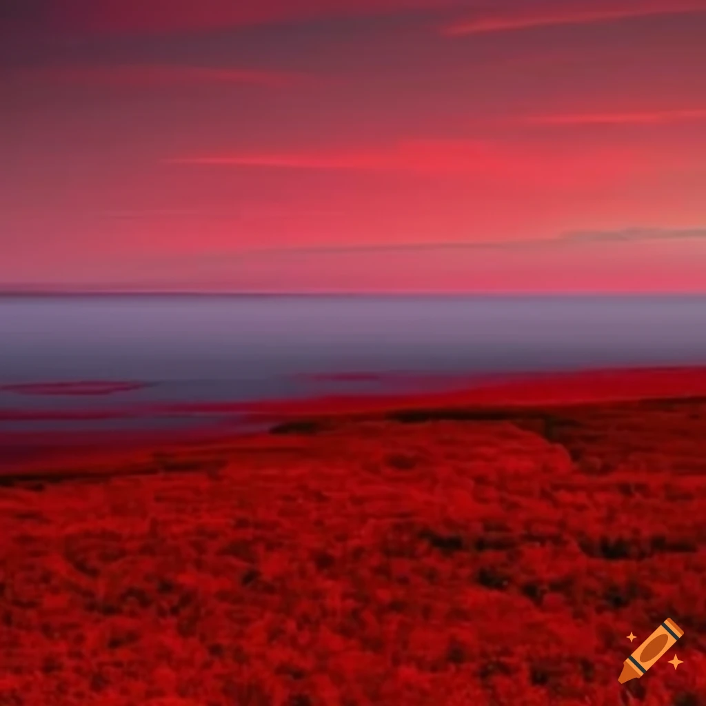 Landscape red on Craiyon