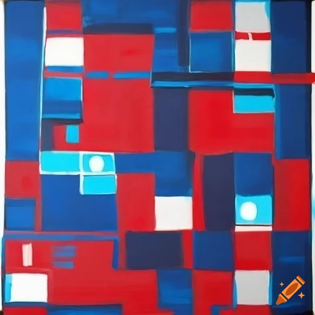 Red, white and blue american design art