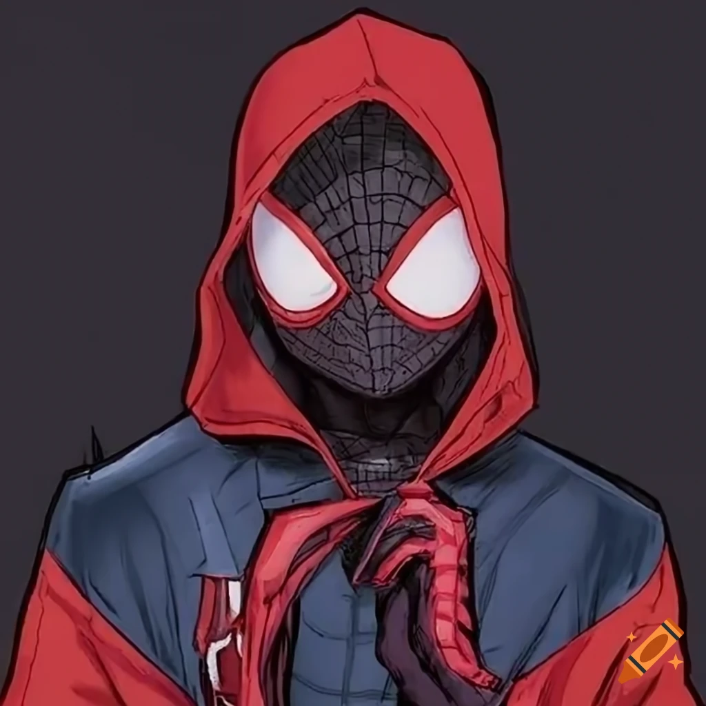 Miles Morales Spider Man With Hood On Craiyon