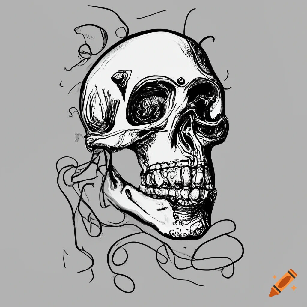 Half Skeleton Body Drawing