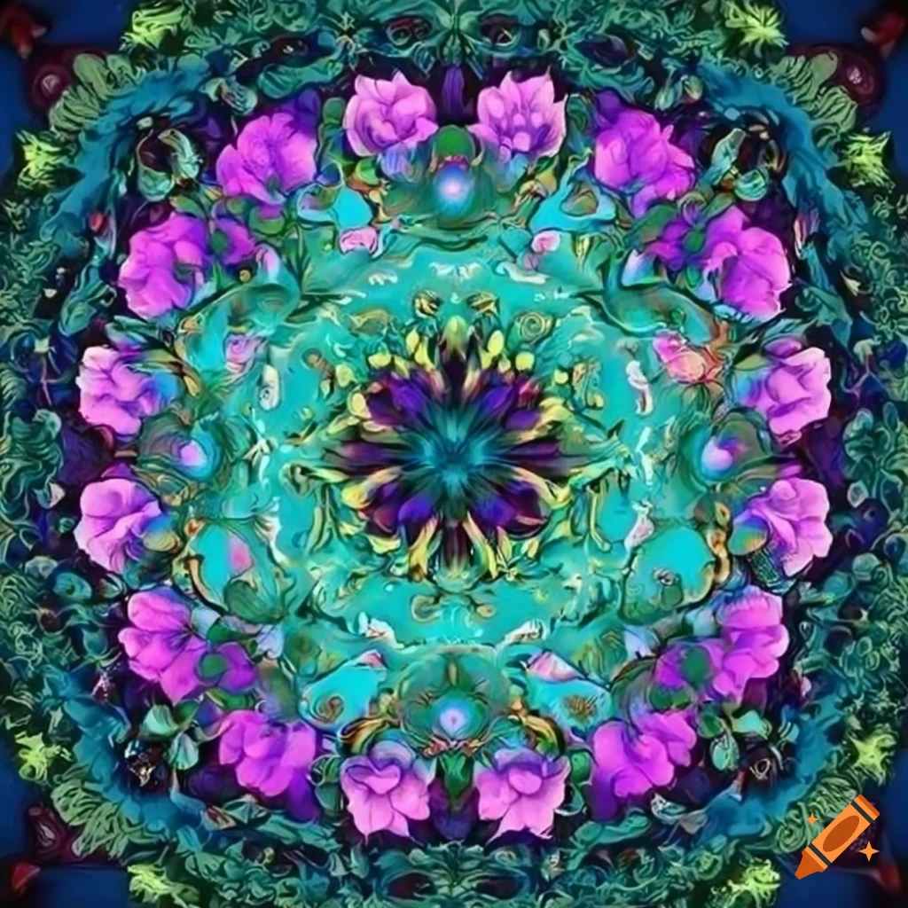 Illustrate a pattern featuring intricate floral elements combined with ...