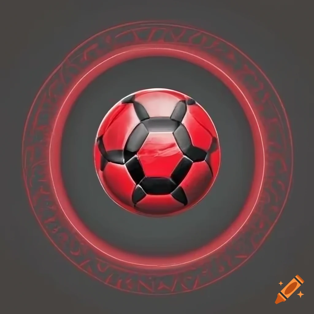 Red black circle logo with a soccer ball and a thunfer inside the ...