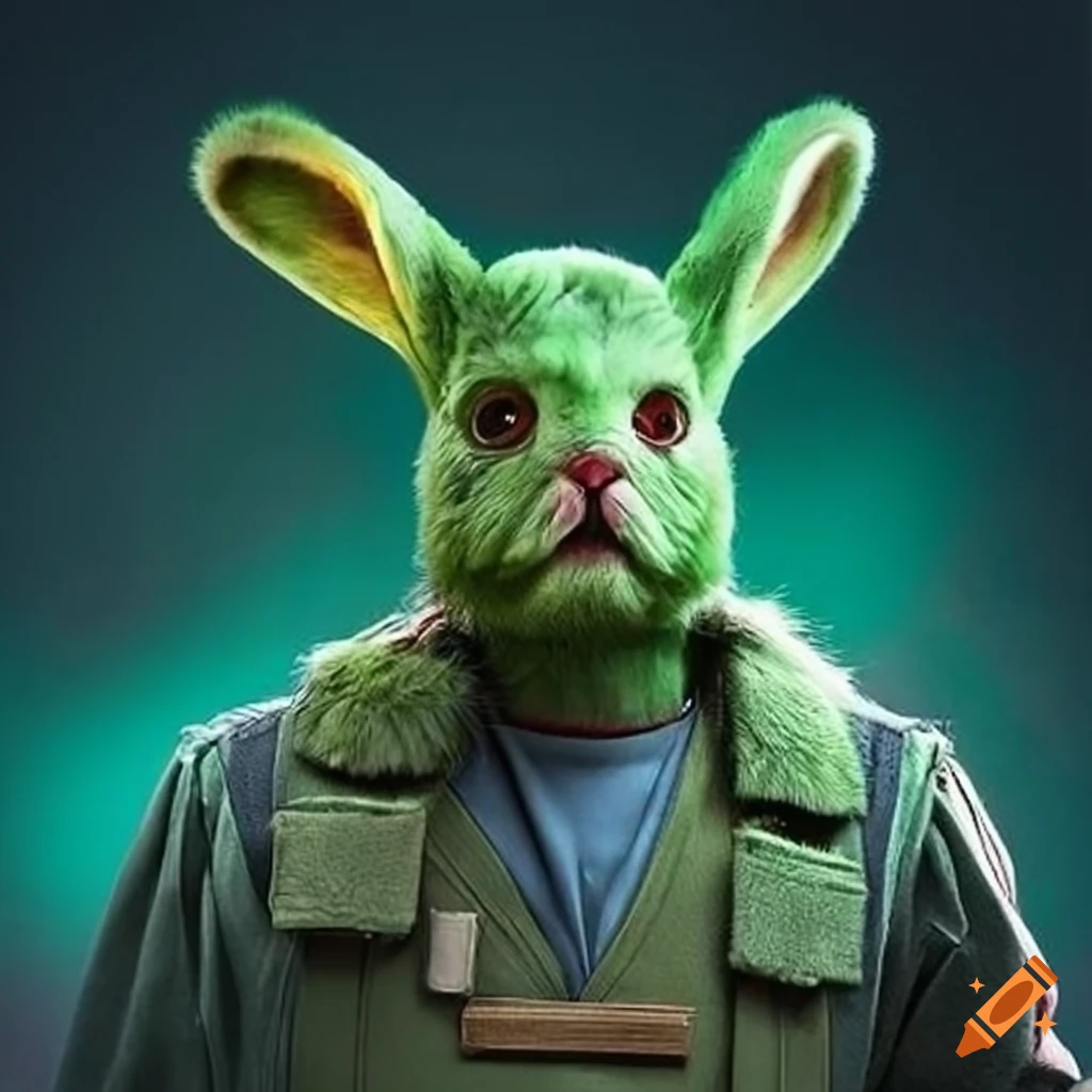 A star wars character that has a rabbit's head with green fur on the ...