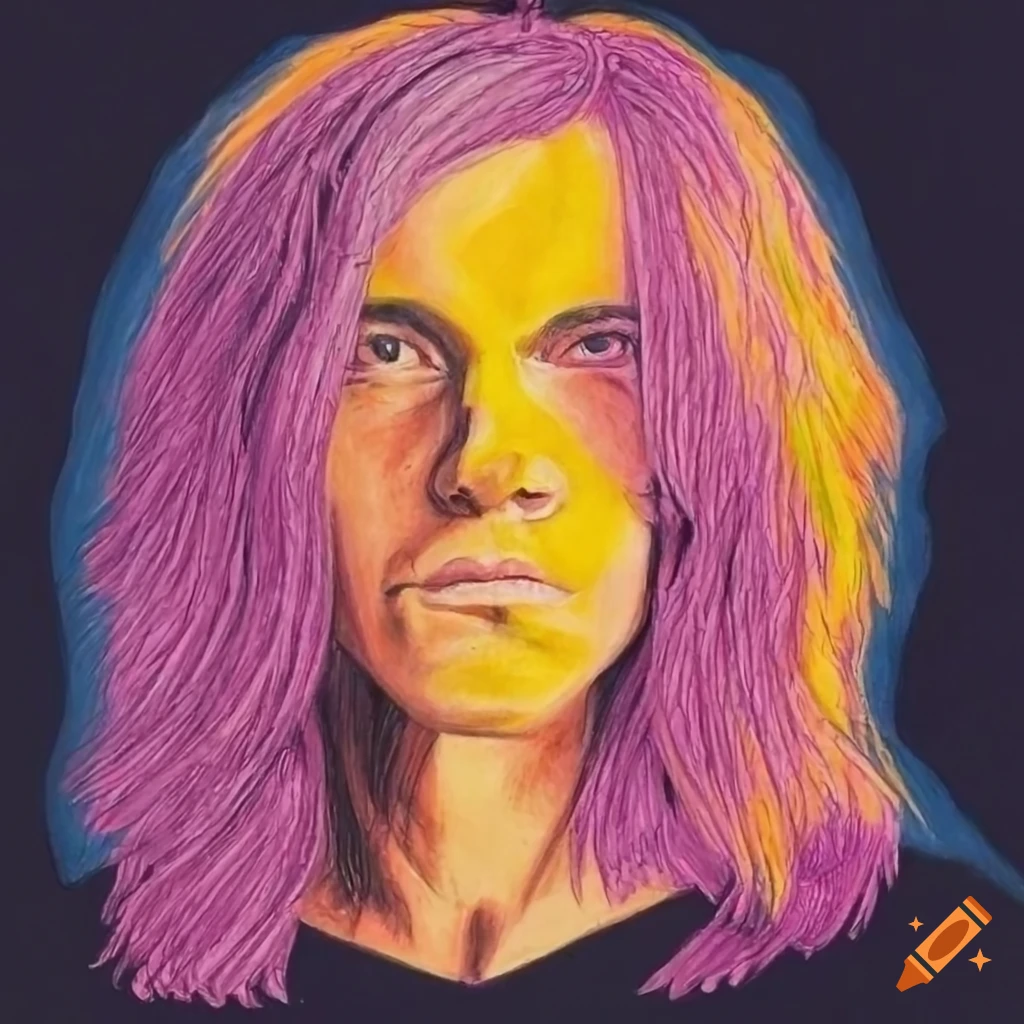 Pencil drawing color of sci fi portrait 70s in style of heavy metal ...