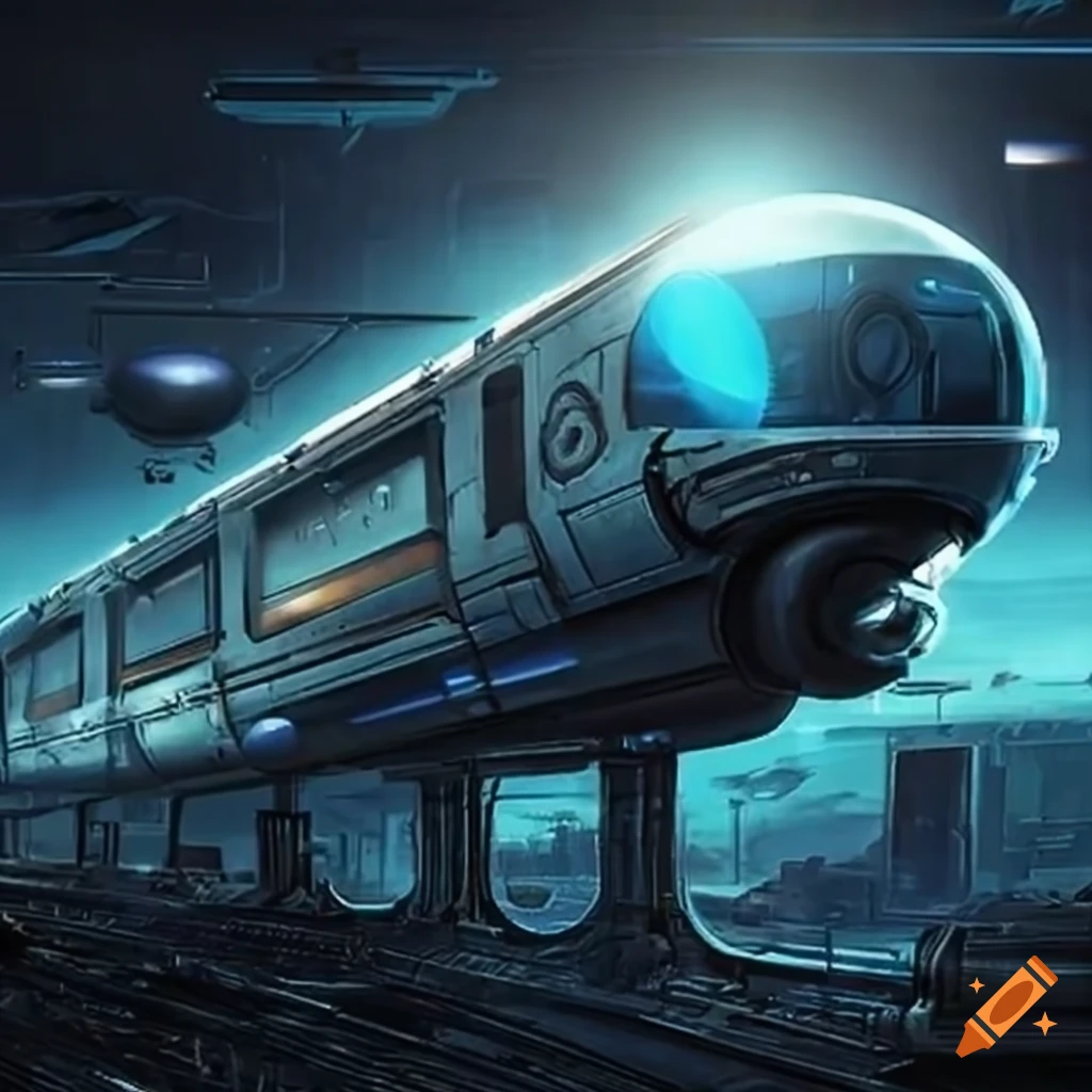 Science fiction train on Craiyon