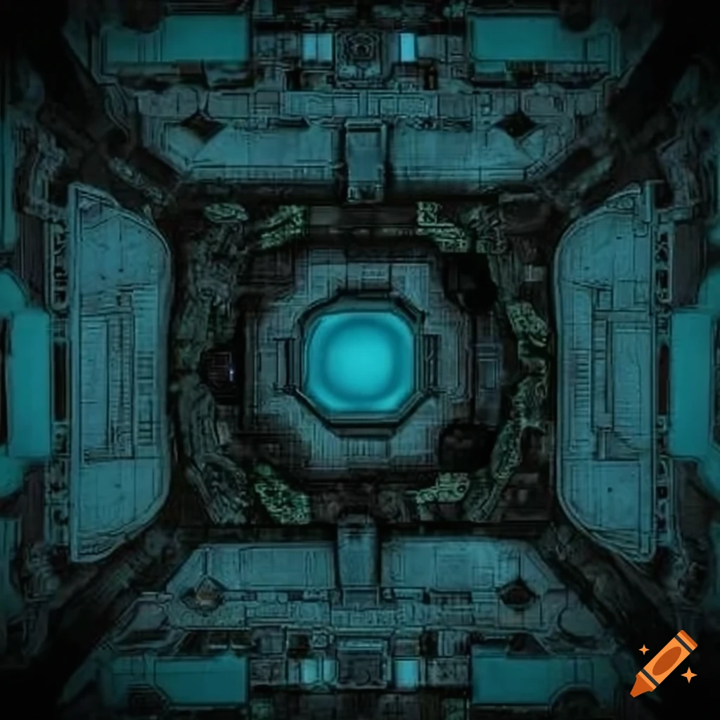 Map floor of a alien spaceship on Craiyon