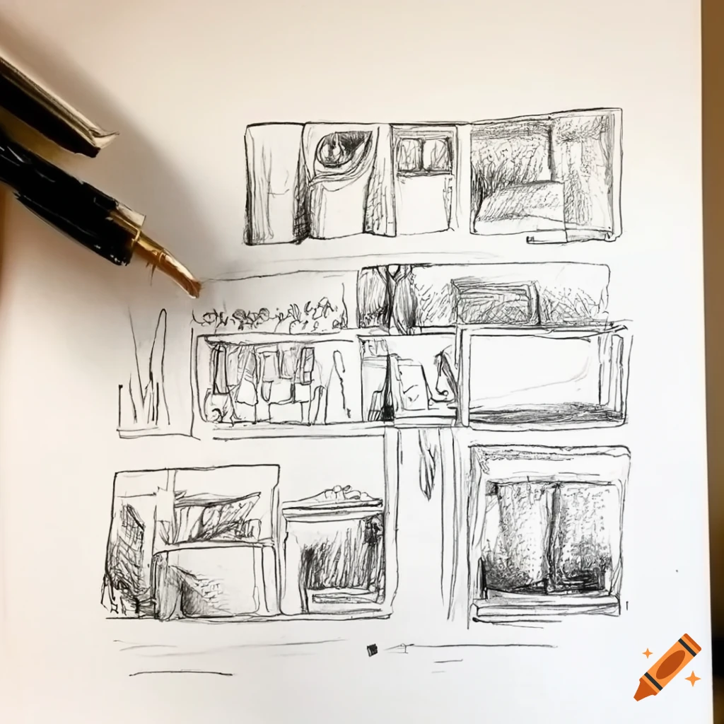 Living room hand drawing