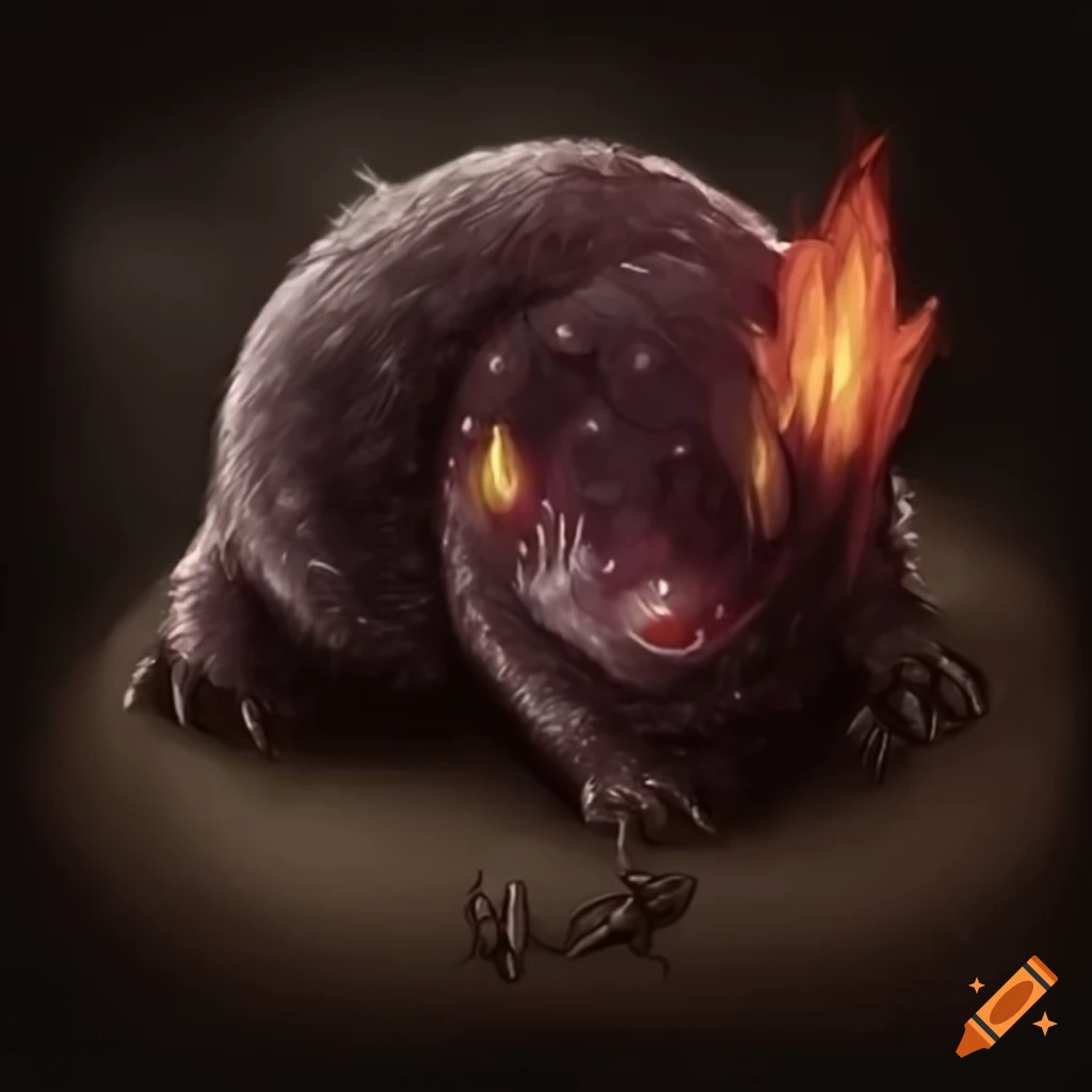 An injured magical mole with soft, velvety fur and eyes that glowed ...