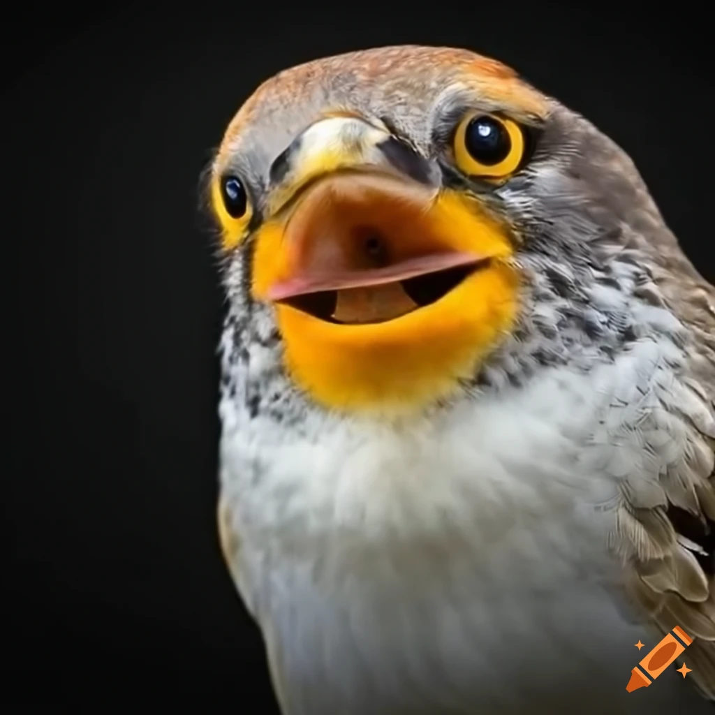 Bird with funny smile on Craiyon