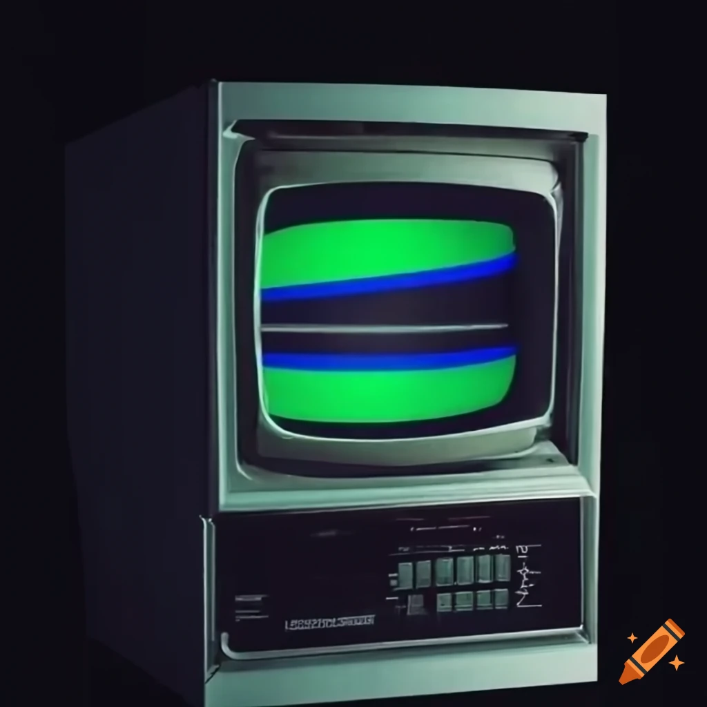 Retro photo of a vintage tv no signal color lines screen on Craiyon