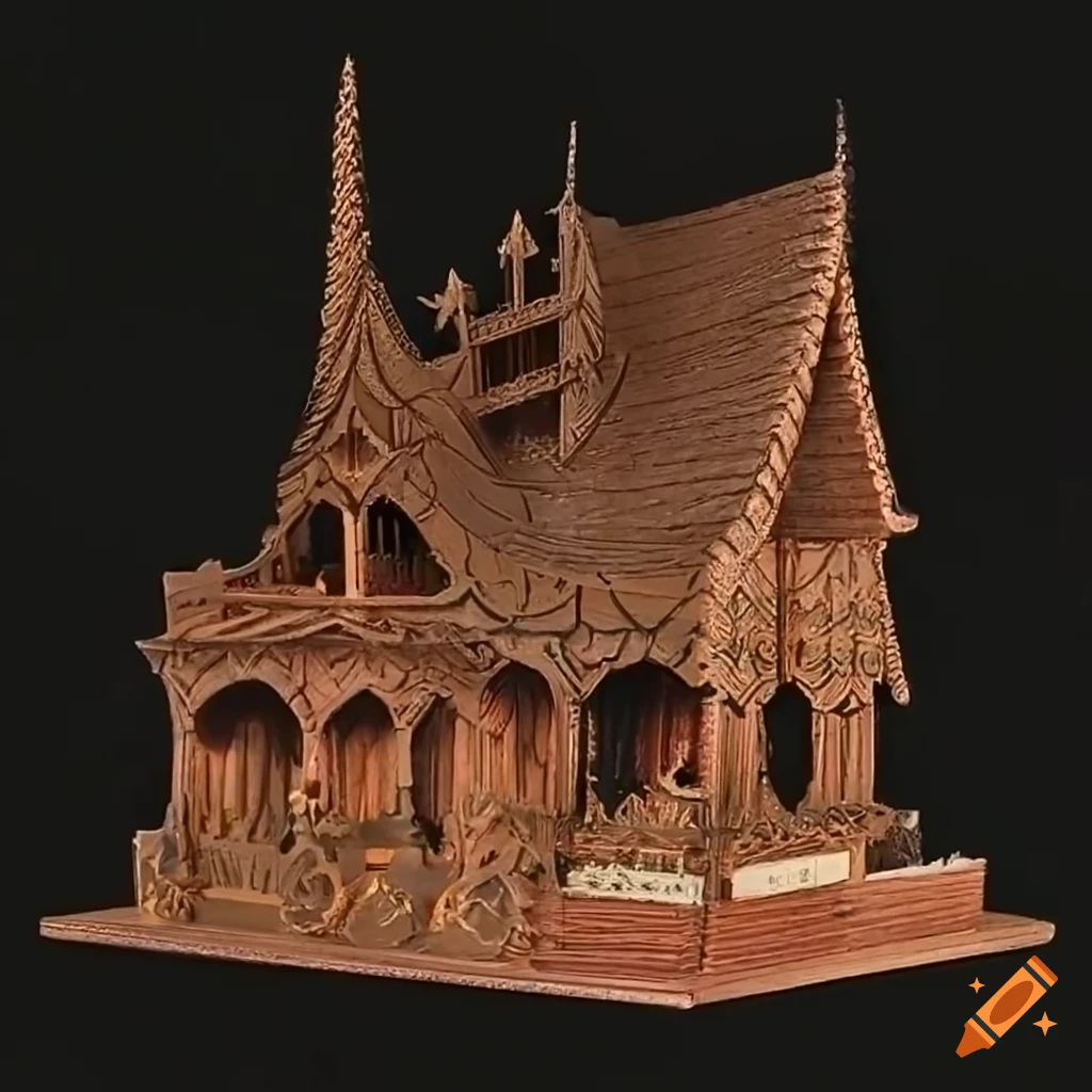 Museum Exhibit featuring highly ornate Inverted Framing, Display of 🏘️ ...