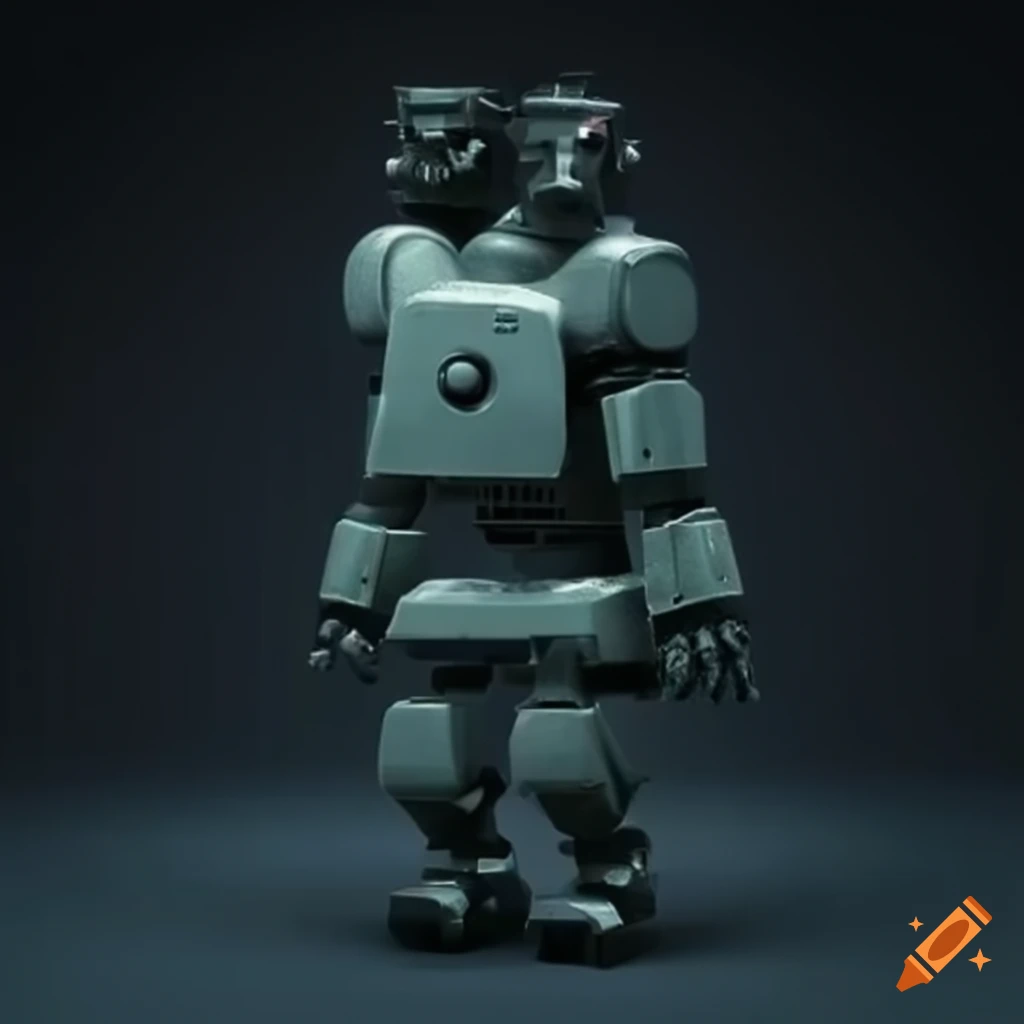 A Strict, Stern, Stoic Robot made of Stone named, "M0535" on Craiyon