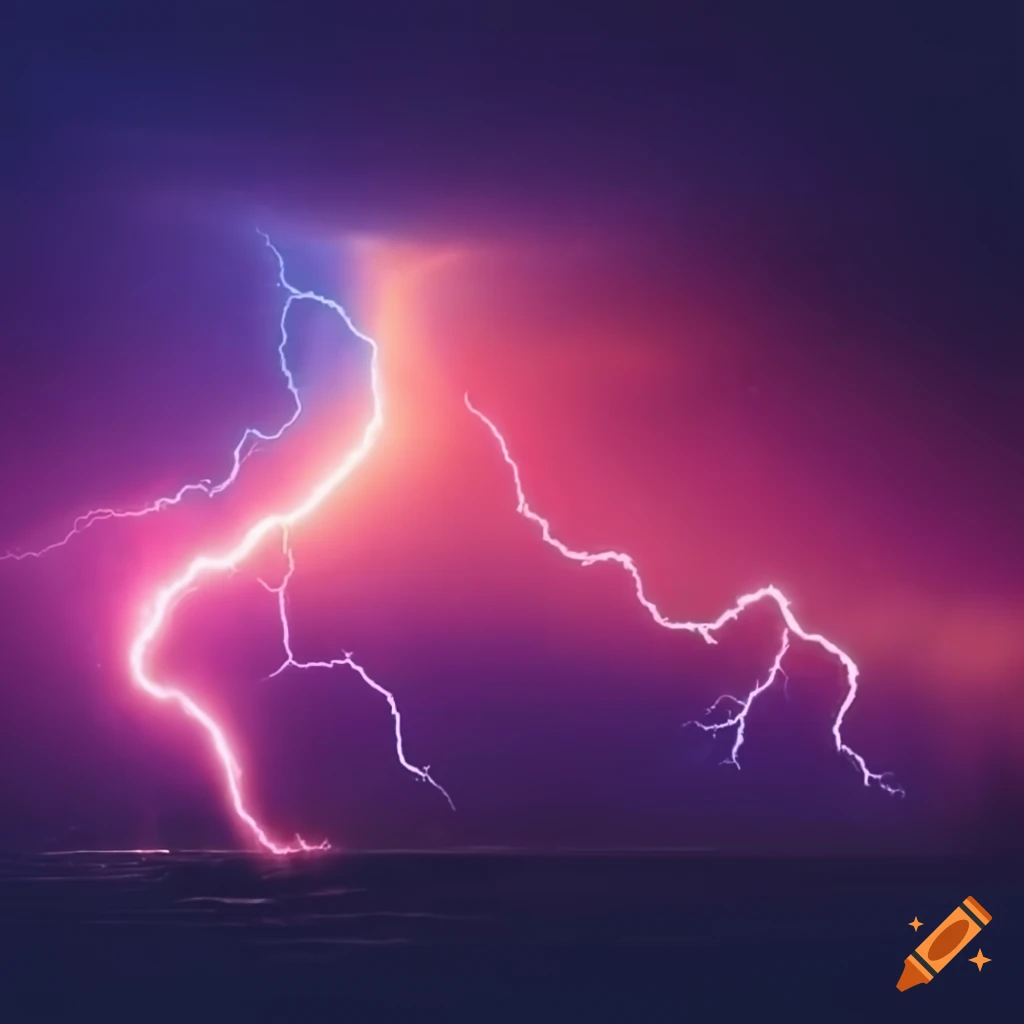 Lightning strike, inverse colors, sci fi, 4k on Craiyon