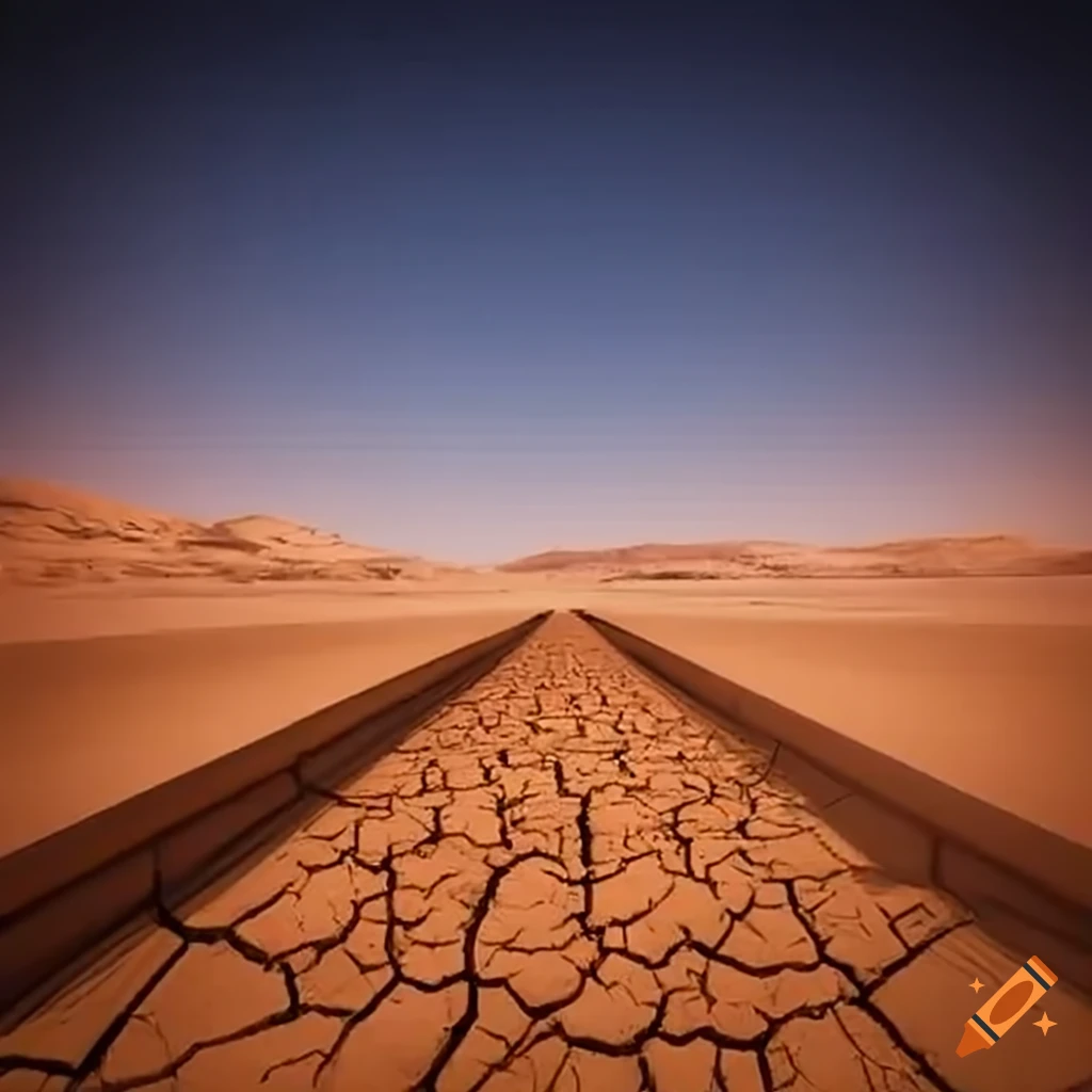 Distressing landscape impacted by drought, conveying environmental ...