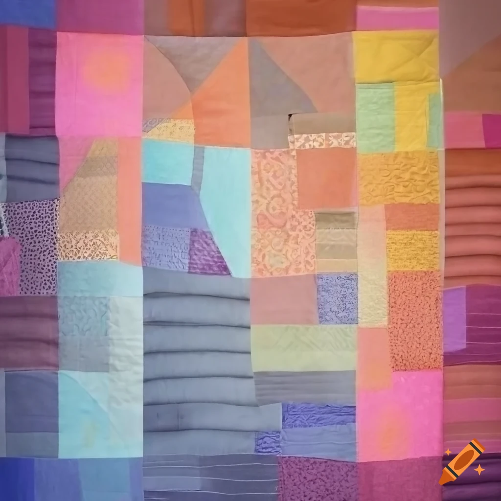 Improv quilt, modern quilting guild, 90s inspired fiber art, feedsack ...