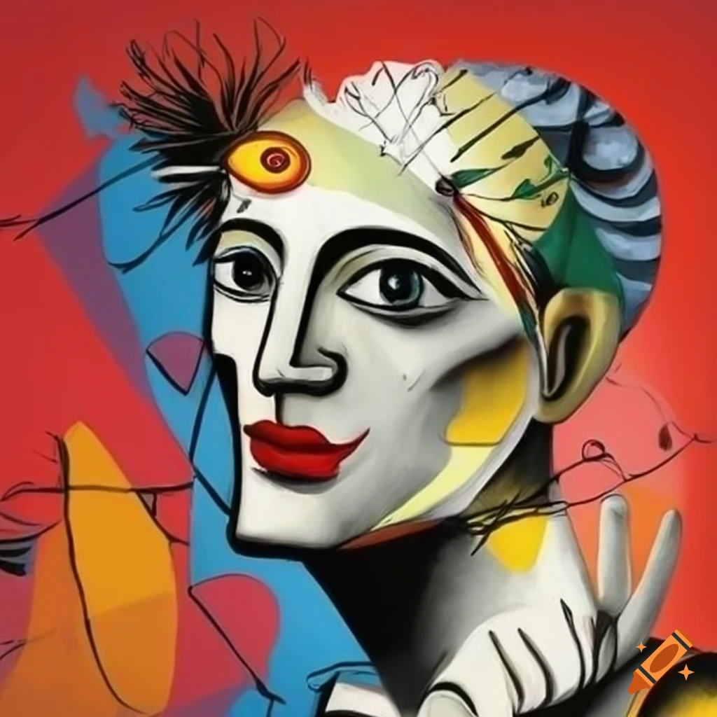 Pop art cubism inspirata allo stile di picasso e pollock
