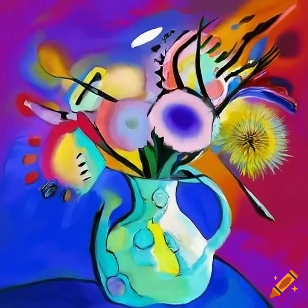 Wassily kandinsky is painting bouquet of dandelion