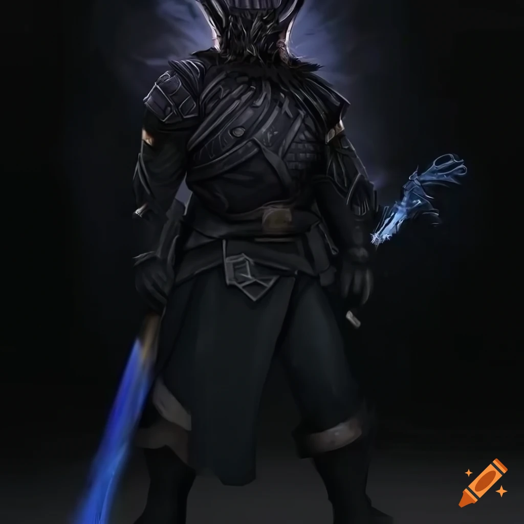 A pitch black dragonborn, taller than normal, and thinner than normal ...