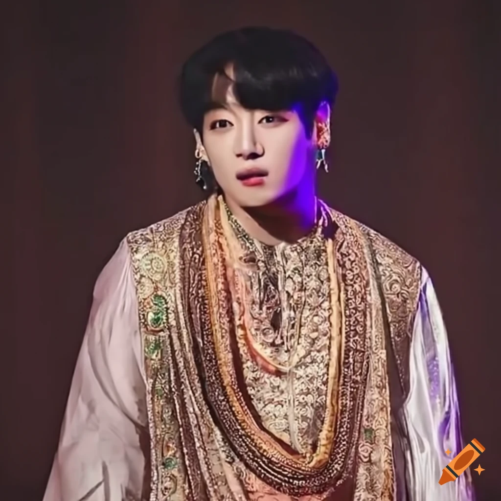 Jungkook wearing indian clothes