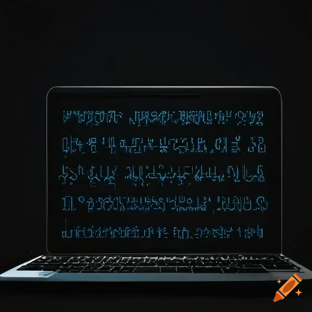 Computer code on a laptop close-up on Craiyon