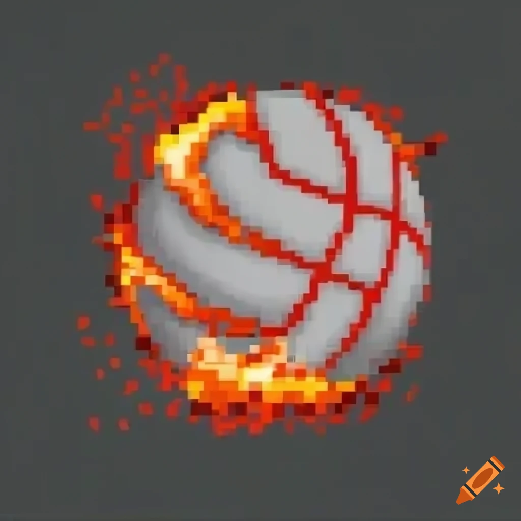 Hadoken fireball volleyball with transparent background in a pixelated ...