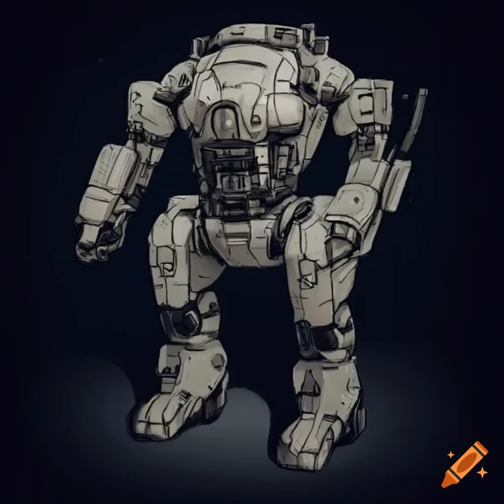 Futuristic astronaut in mech