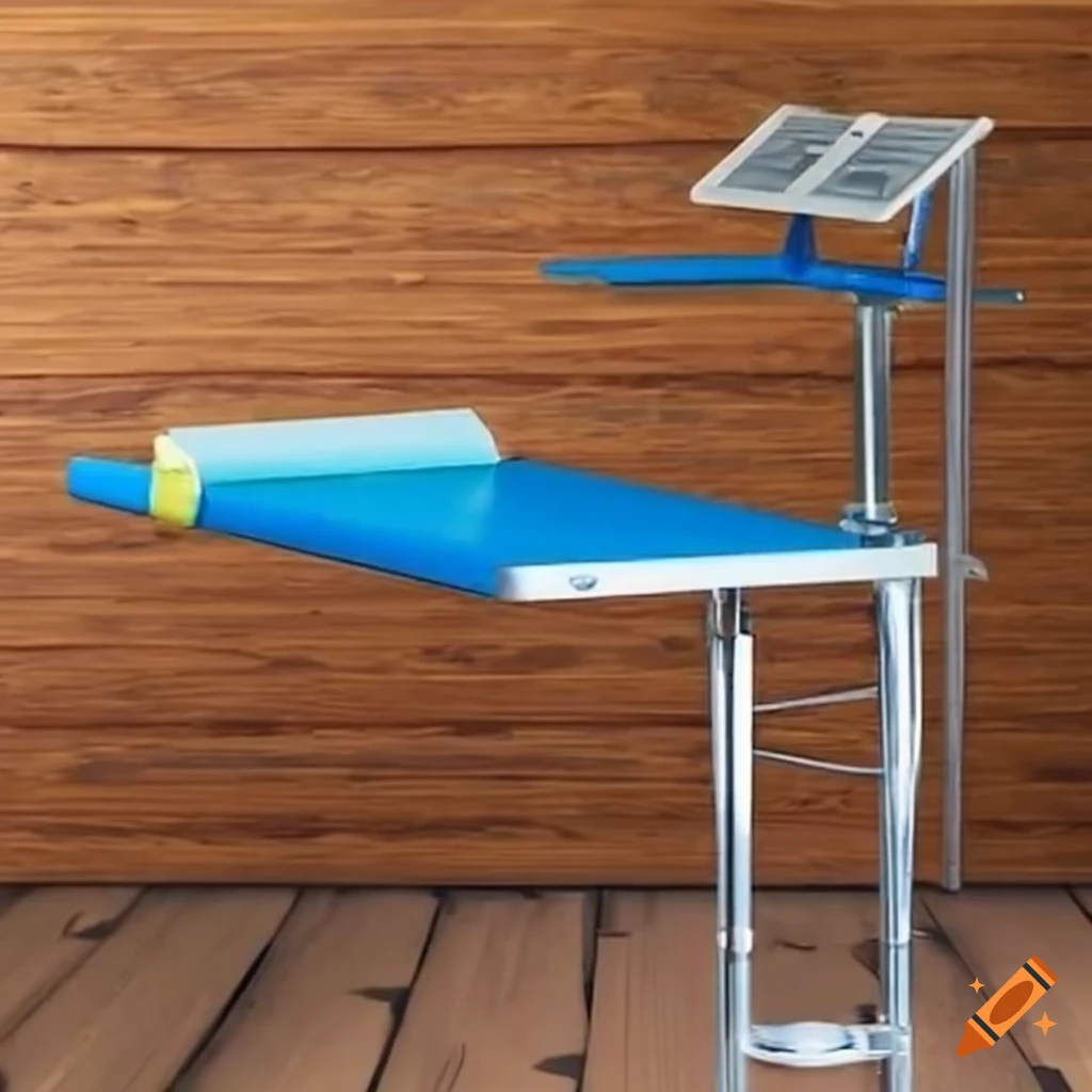 A high diving board on the desk on Craiyon