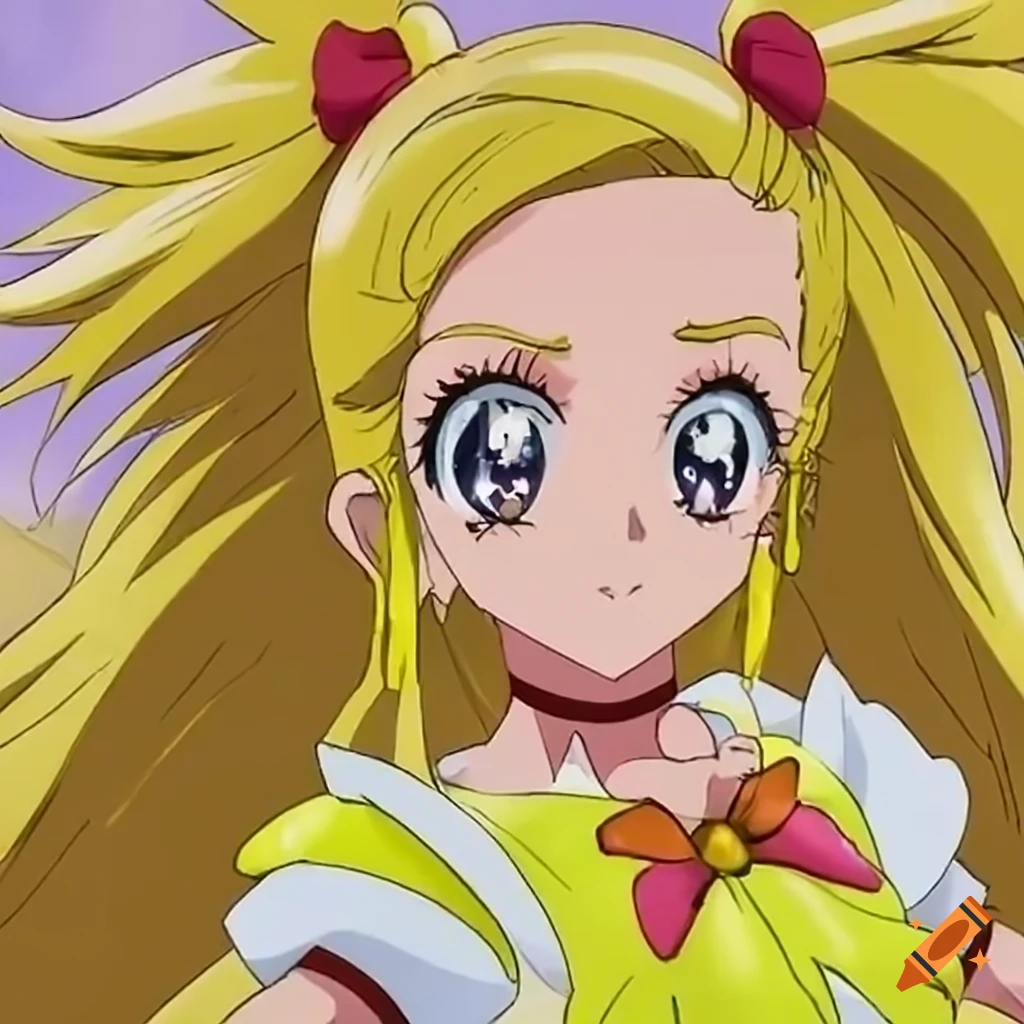 Pretty cure short yellow spiky hair on Craiyon