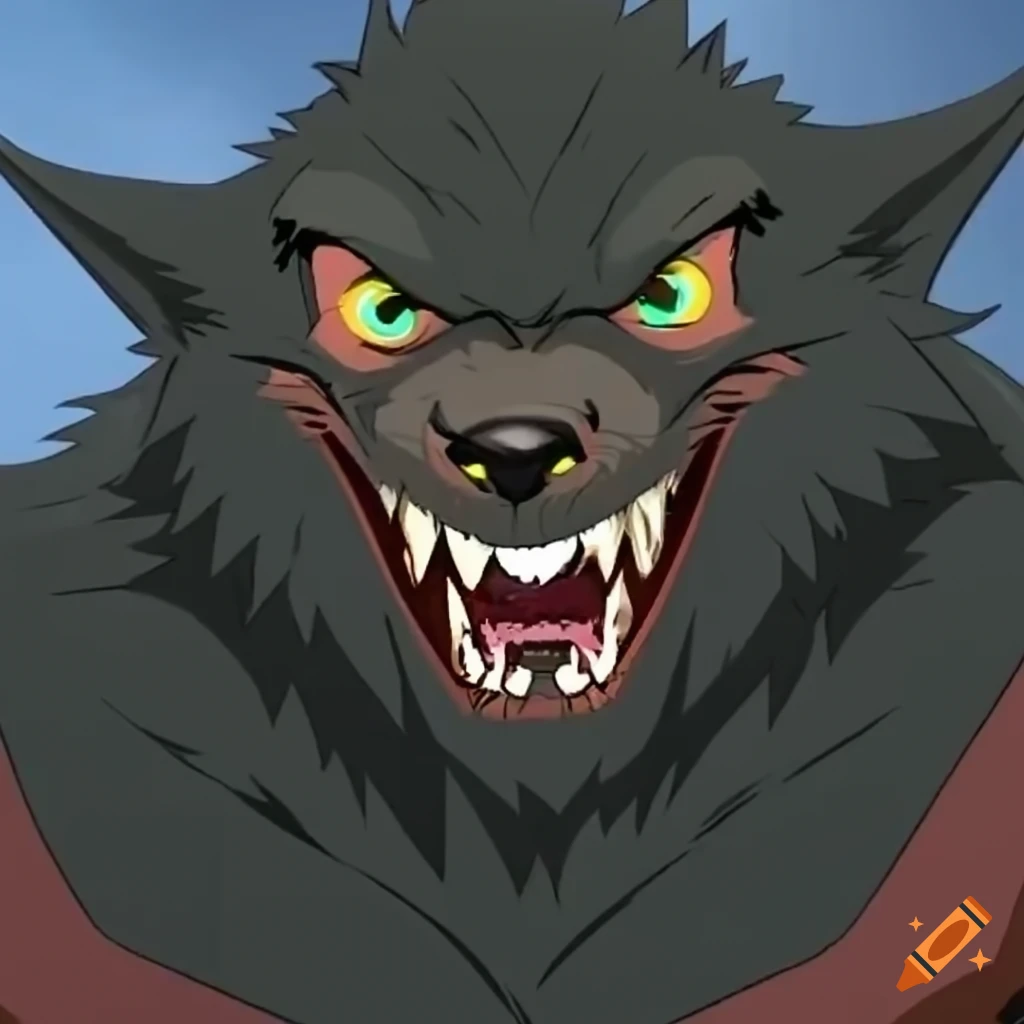 Buff werewolf smiling on Craiyon