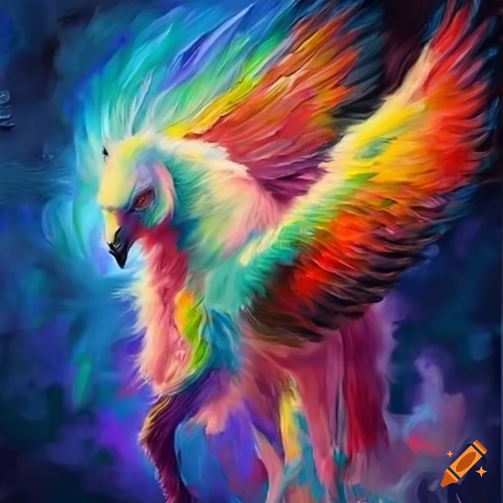 Rainbow Winged Wolf