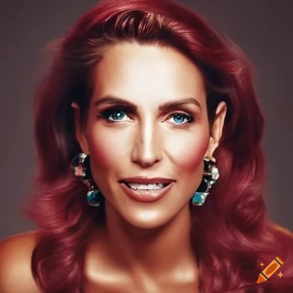 Alexis Glick, closeup face, eyes closed, bright glamour portrait on Craiyon