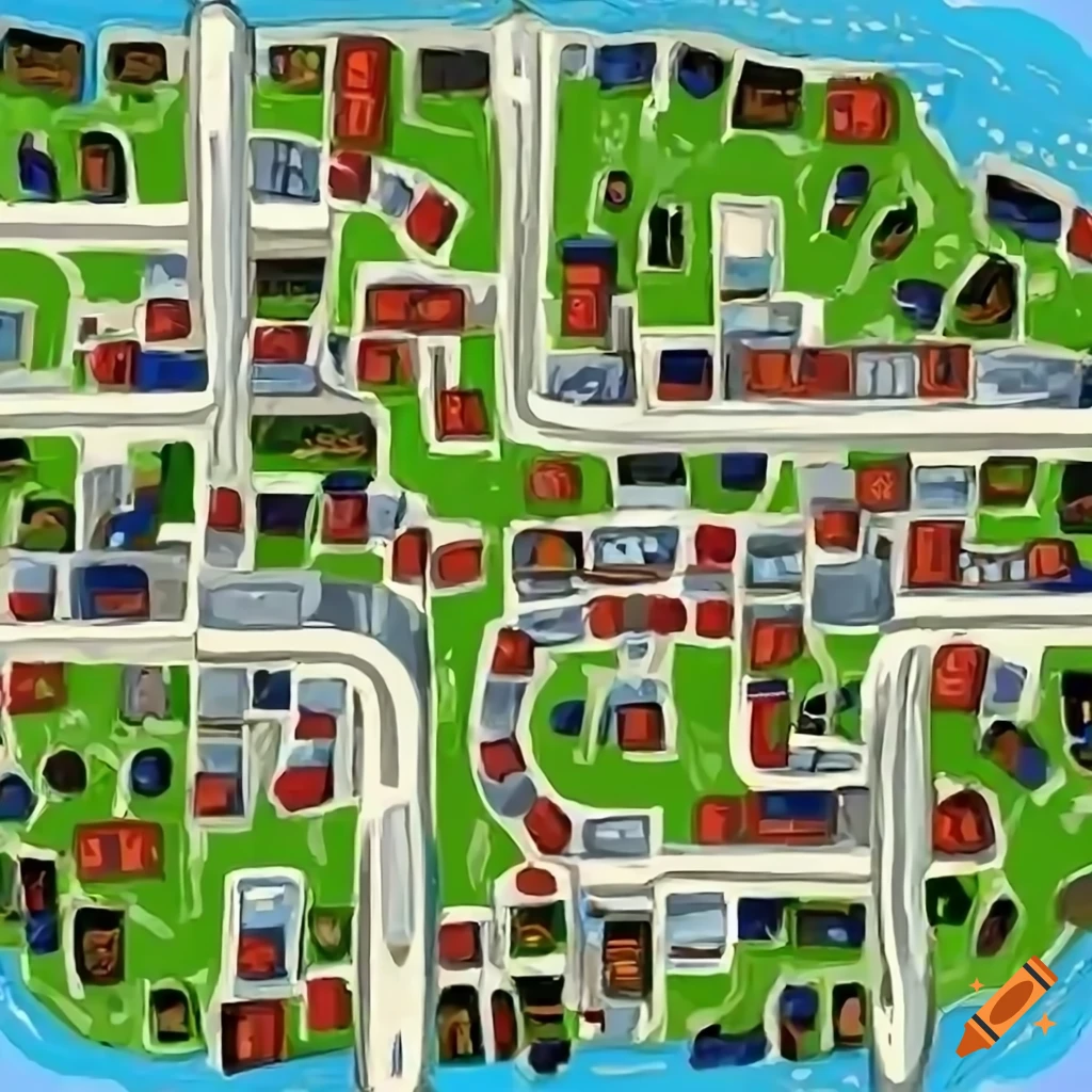 Top-down War-gaming map, street race, with lots of streets in a city on ...
