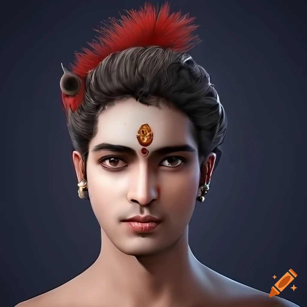 Perfectly-centered portrait of a male Krishna model, highly detailed ...