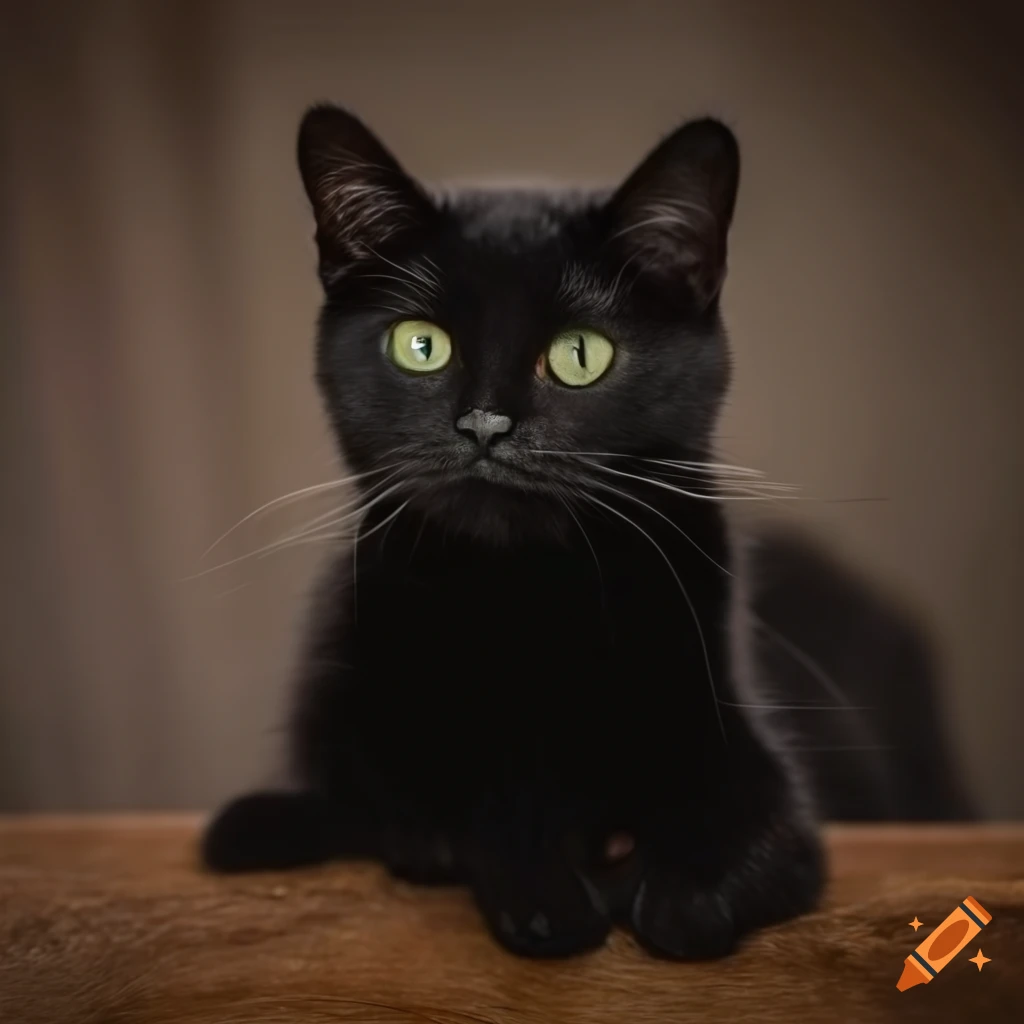 Young black cat portrait
