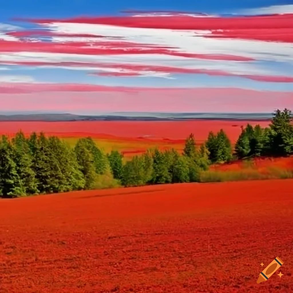 Landscape red on Craiyon