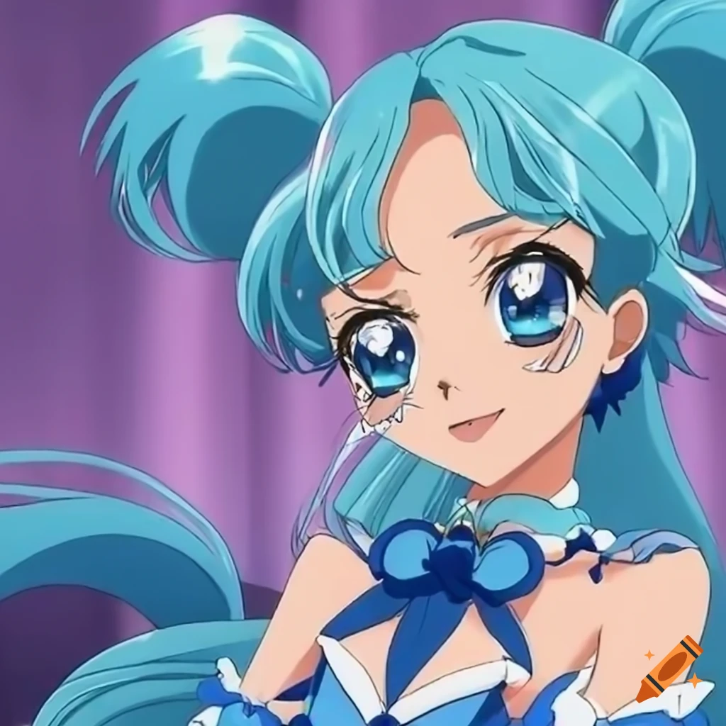 Pretty cure blue hair on Craiyon