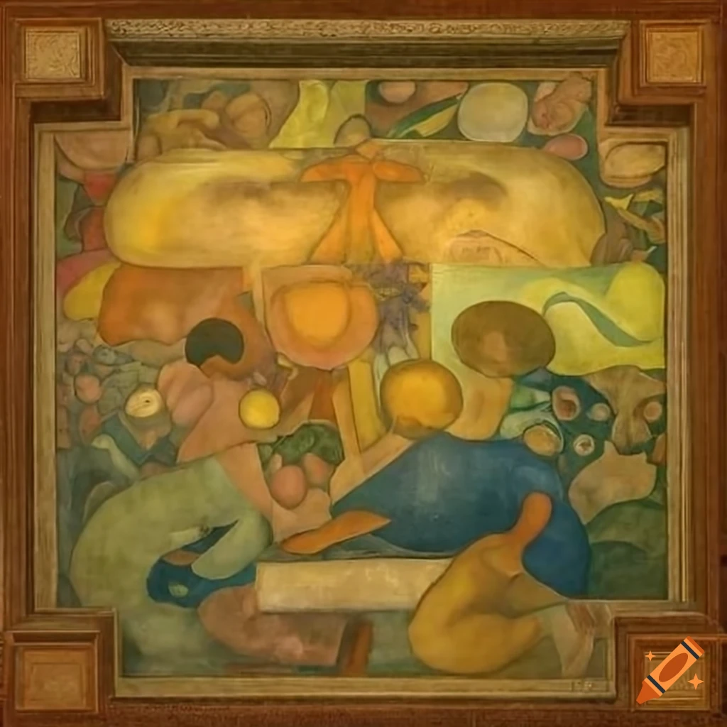 Diego Rivera’s Genesis mural depicting the Biblical Creation drawn from ...