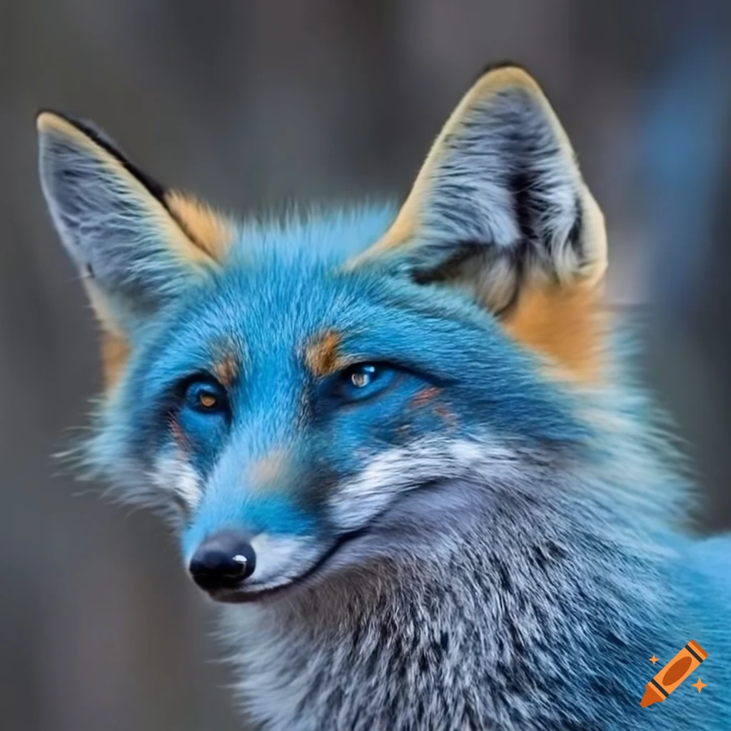 Blue fox on Craiyon