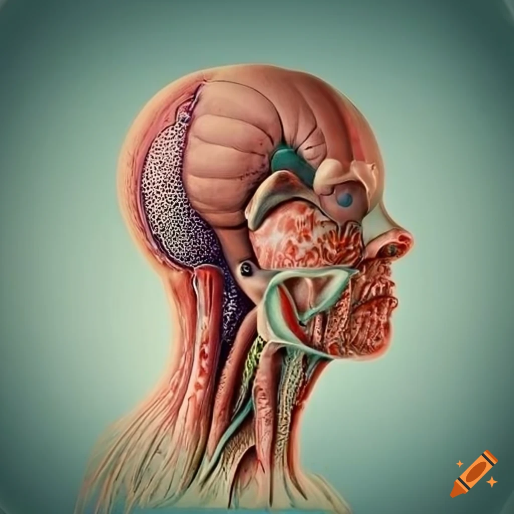 Haeckel. retro human anatomy head left side on Craiyon