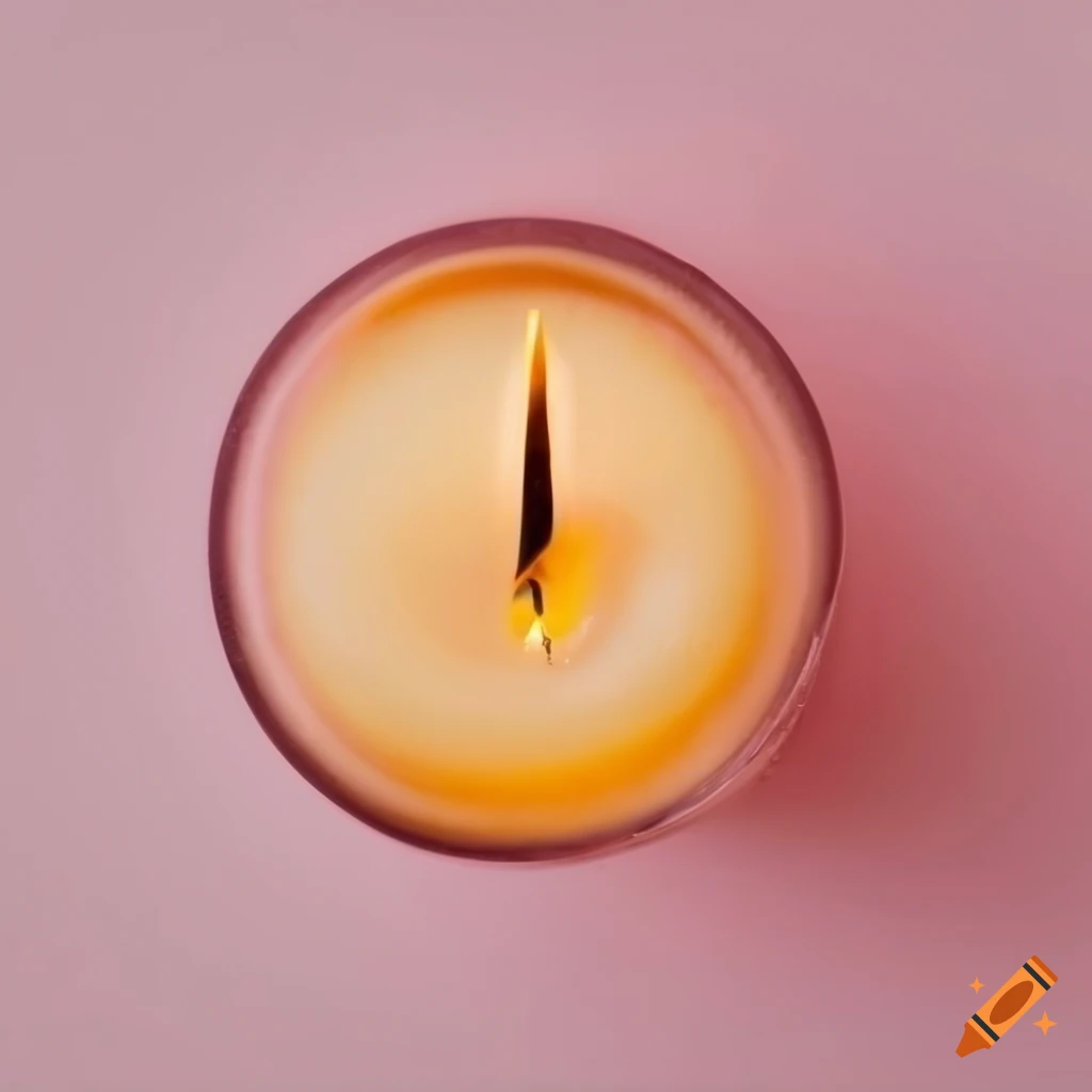 Top view candle on a white background