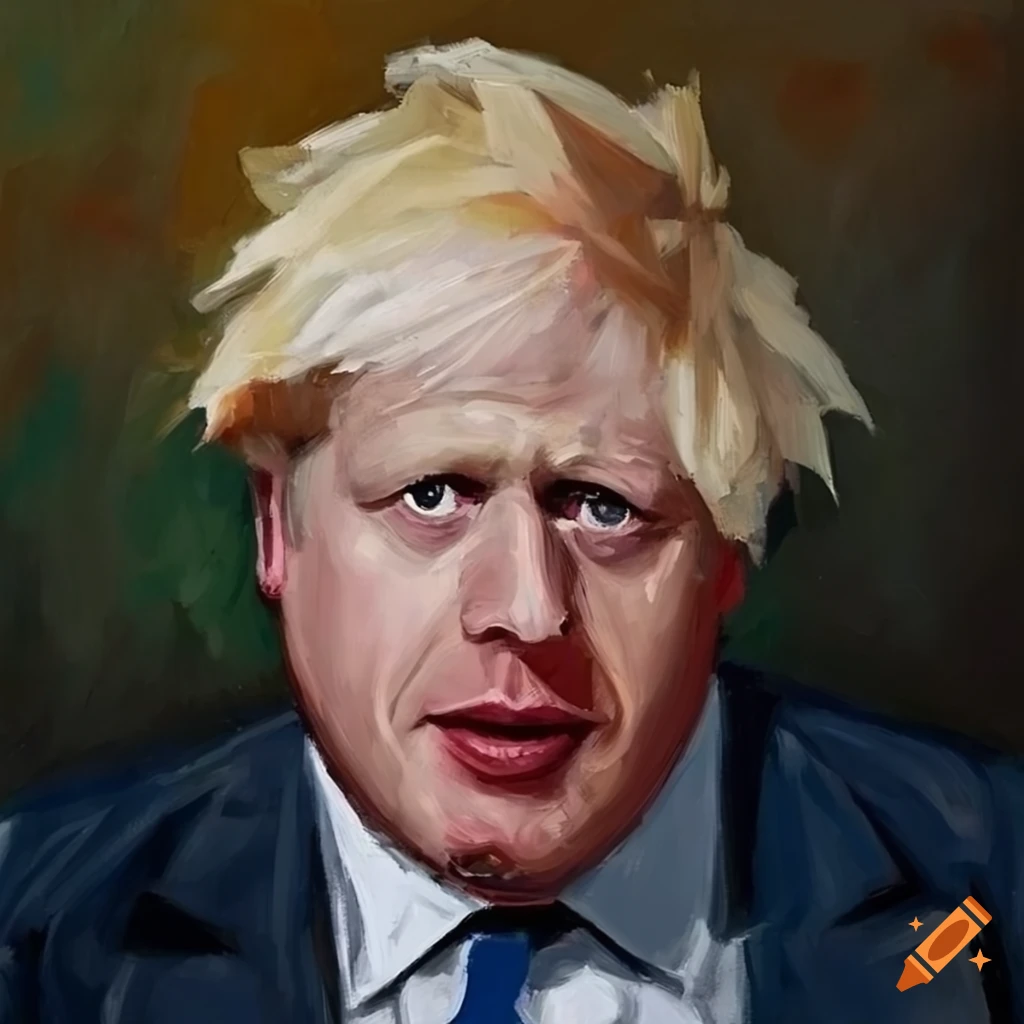 Impressonist painting of boris johnson wearing pyjamas on Craiyon