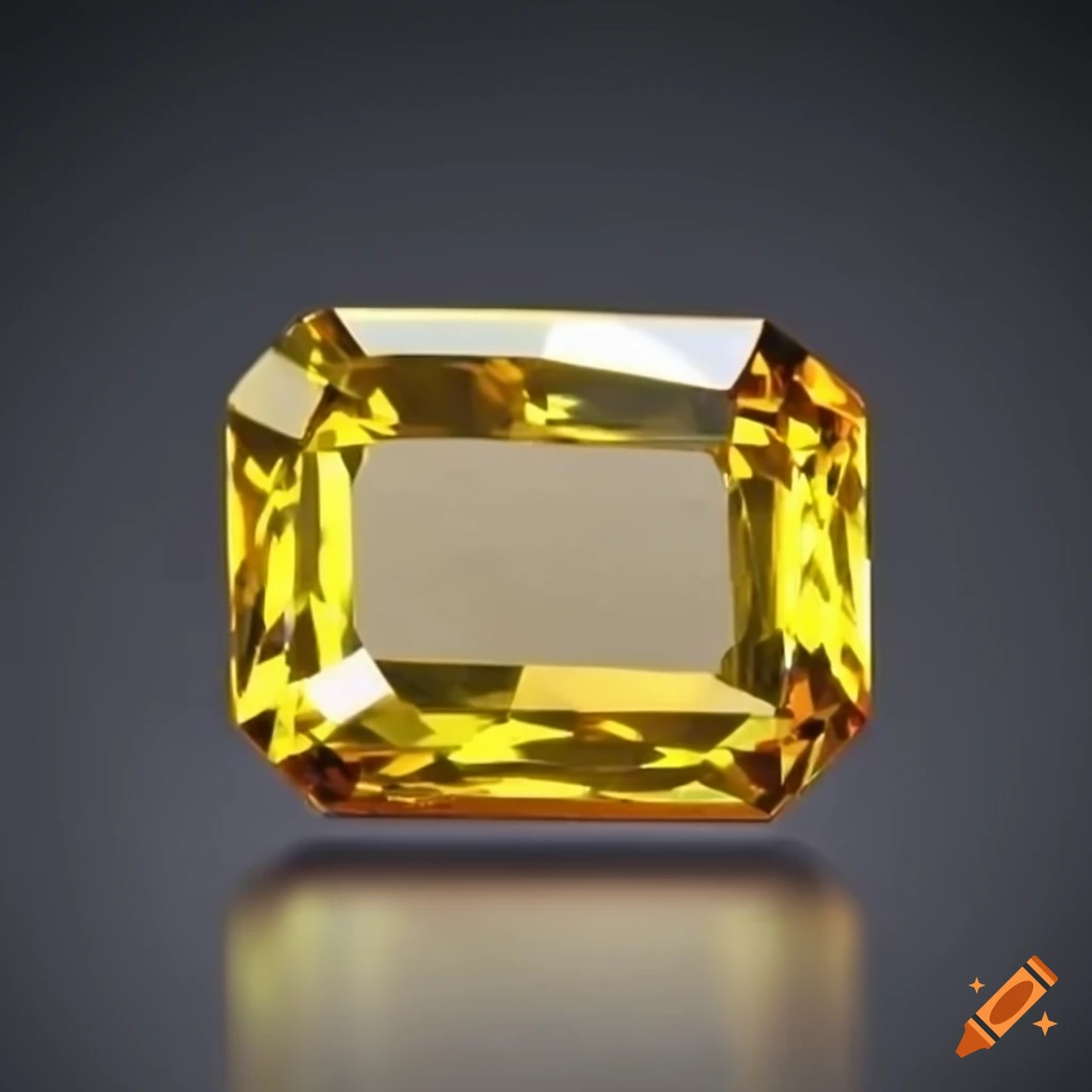 Rectangular yellow gem stone on Craiyon