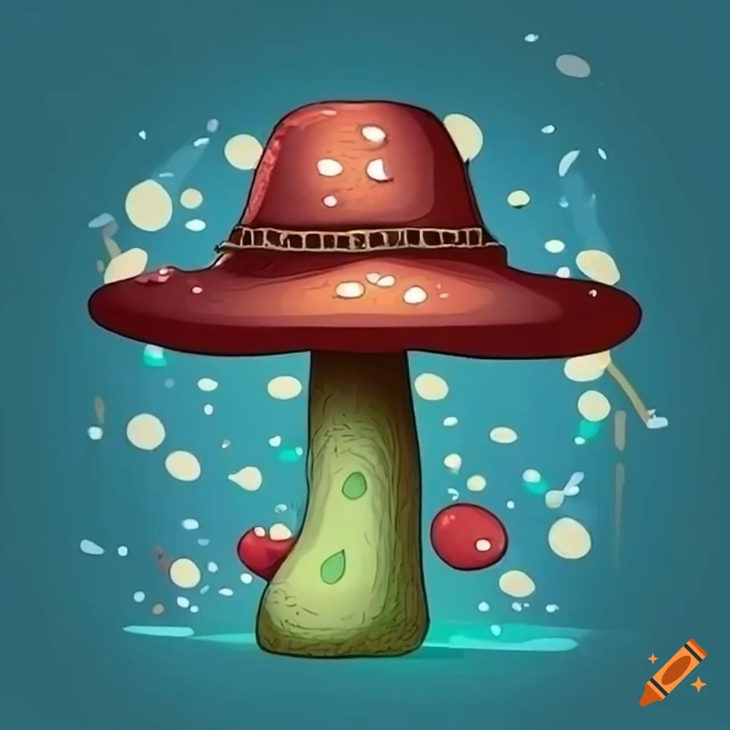 Mushroom in bright cowboy hat