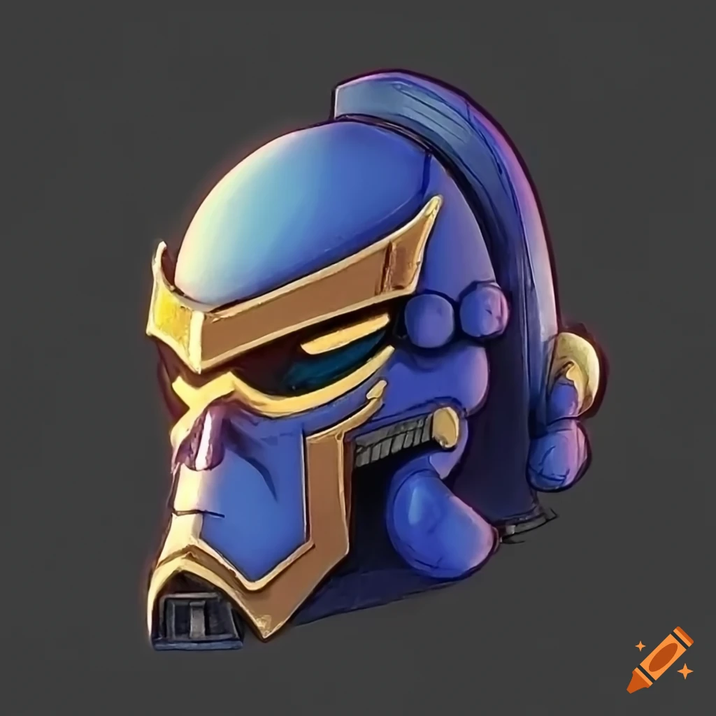 A variant of a primaris gravis armor helmet